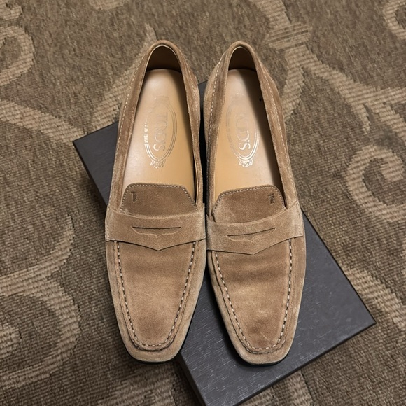 Tod's | Shoes | Tods Beige Suede Loafers Never Worn Brand New Condition With Box And Dust Bag ...